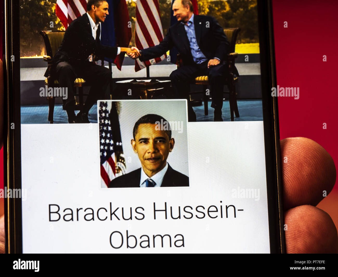 Kiev, Ukraine. 7th Oct, 2018. President Barack Obama Facebook account ...