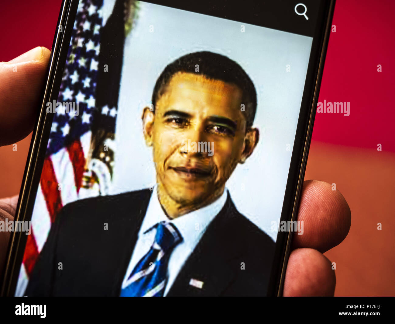 Kiev, Ukraine. 7th Oct, 2018. Portrait of President Barack Obama on ...