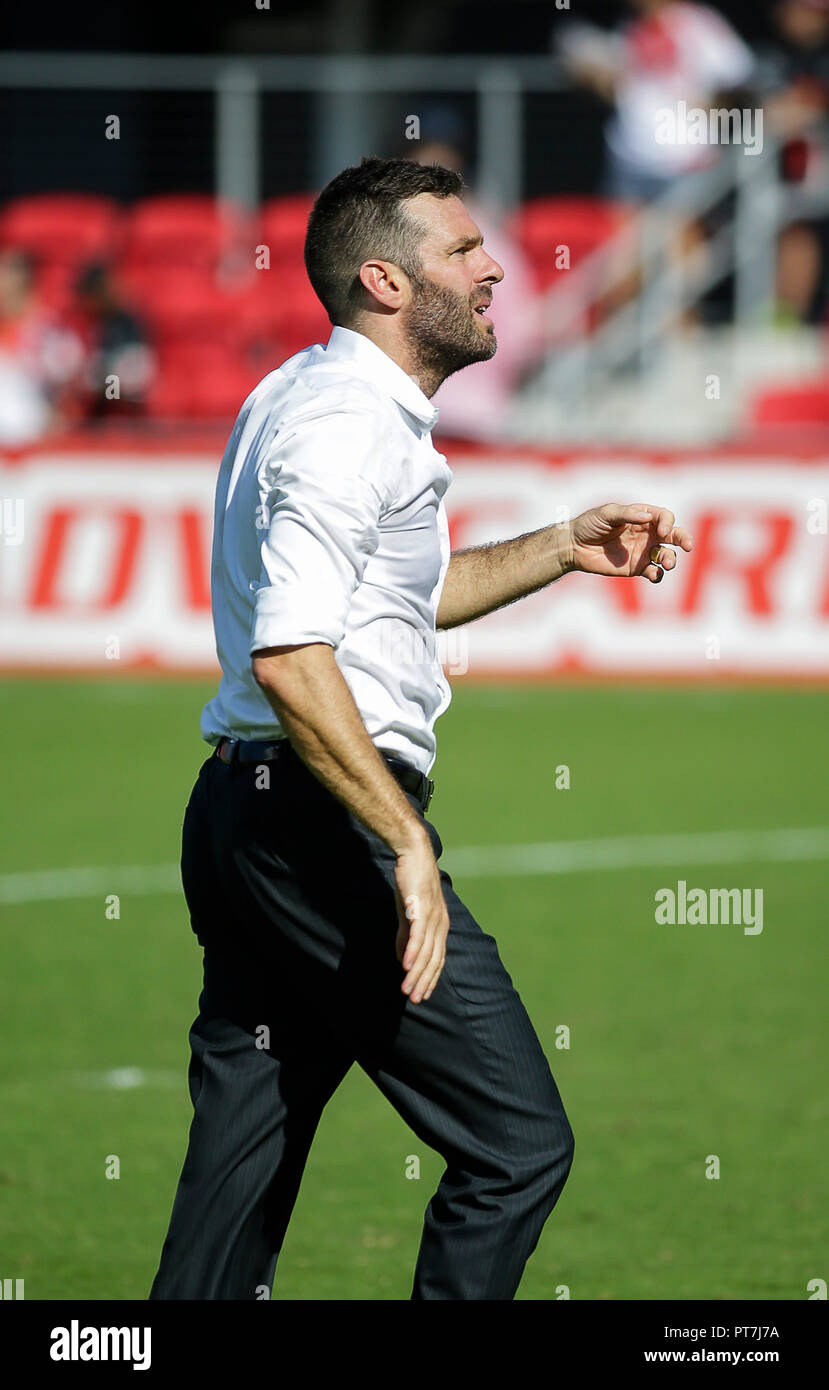 Washington DC, USA. 7th Oct, 2018. D.C. United Head Coach Ben Olsen ...