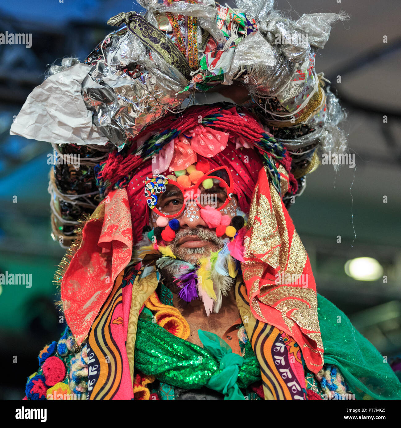 Southbank Centre, London, 7th Oct 2018. Kala Kala, vibrant Sikh man in ...