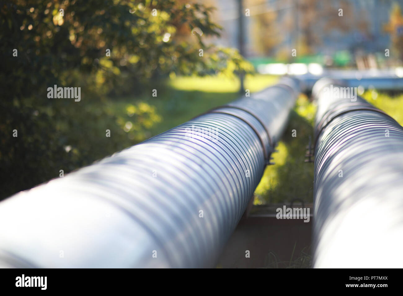 Industrial pipes on street construction Stock Photo - Alamy