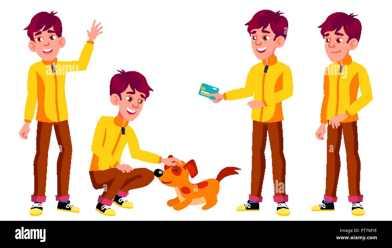 Cartoon Teenage Boy Standing