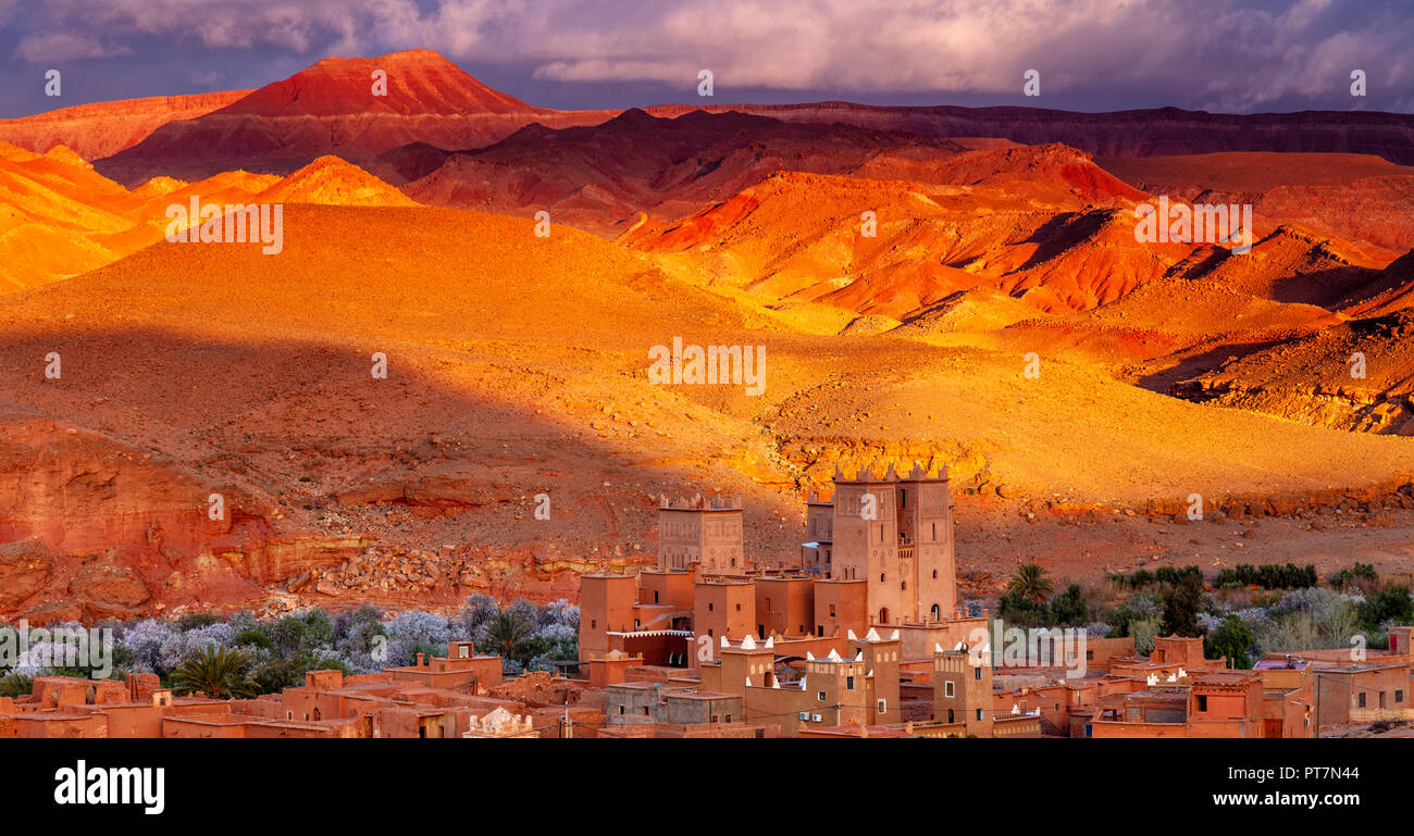 Kasbah in Atlas mountains. Morocco Stock Photo - Alamy