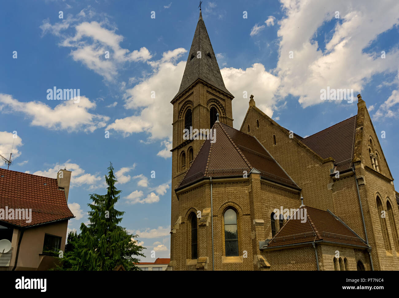 BACKNANG,BADEN-WUERTTEMBERG,GERMANY - JULY 08,2017: St. Johannes church ...