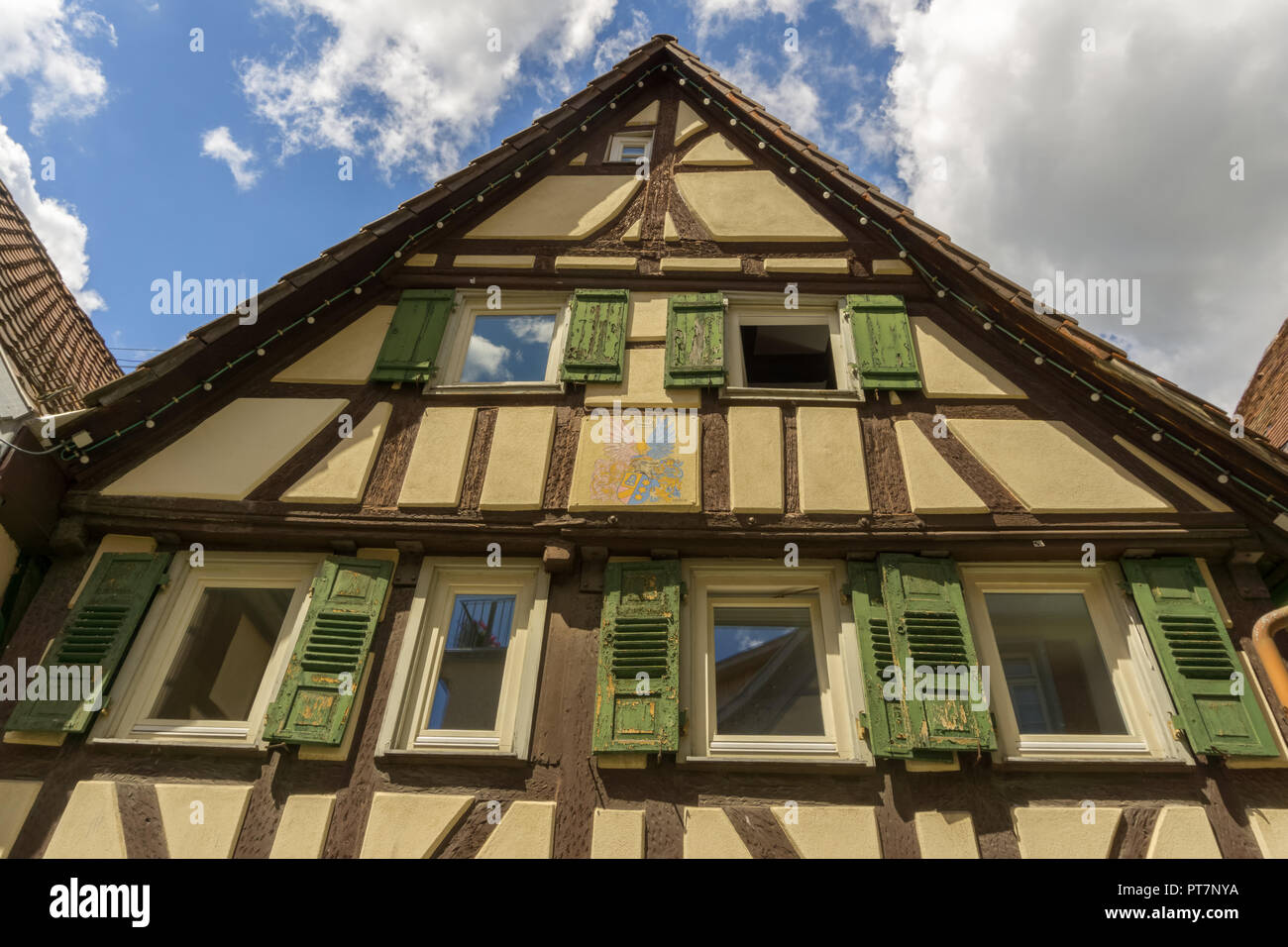 An old house in a small,old German town,shot from a public place Stock ...