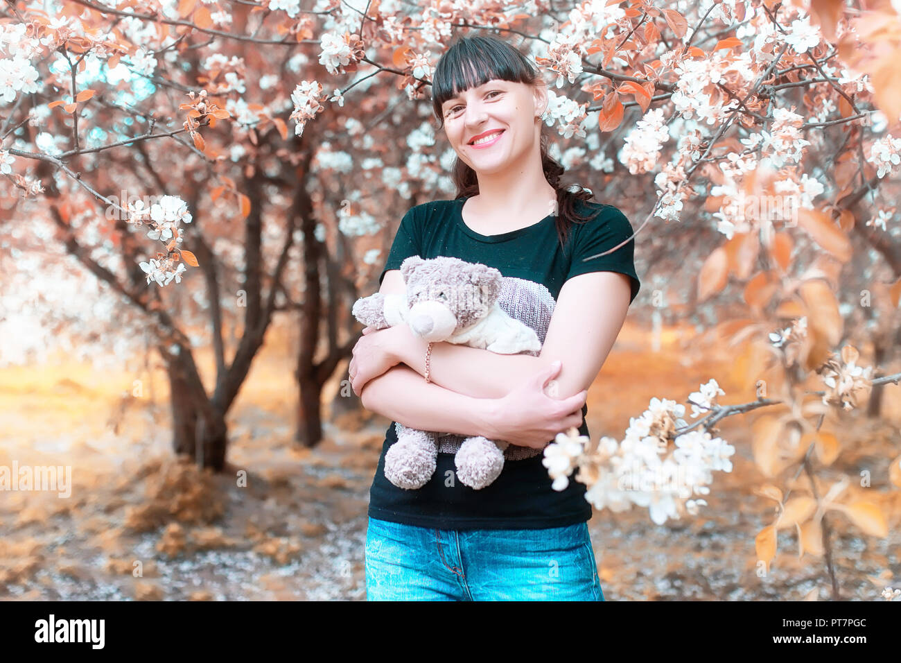 Beautiful girl in the autumn park Stock Photo - Alamy