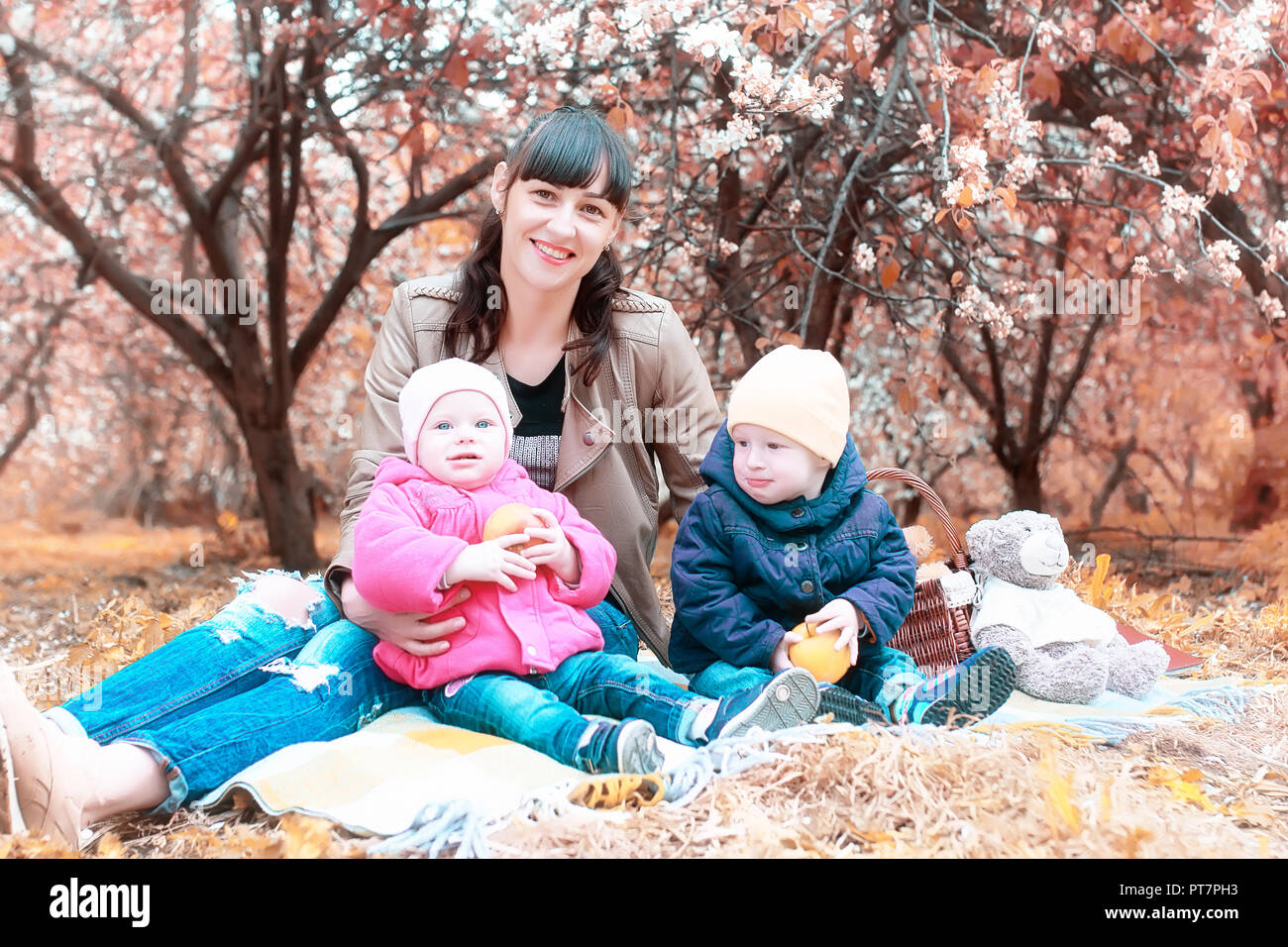 Beautiful girl in the autumn park Stock Photo - Alamy