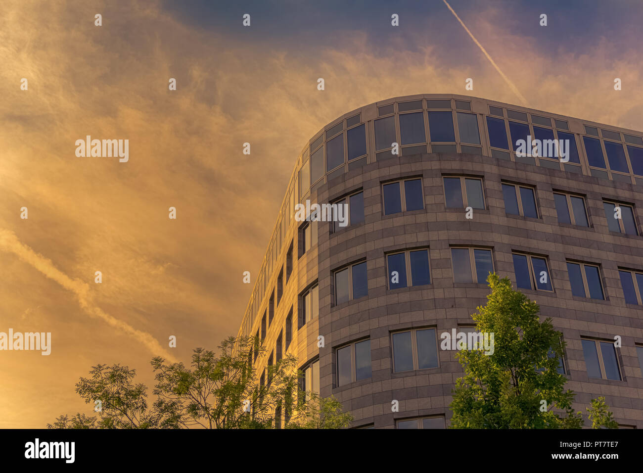 A big office building in a German city,shot from a public place Stock ...