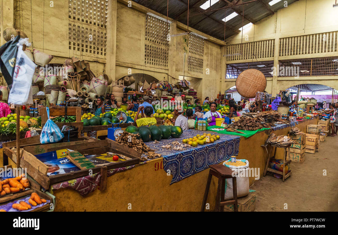 Hell Ville, Nosy Be, Madagascar - December 27, 2016. Women selling ...