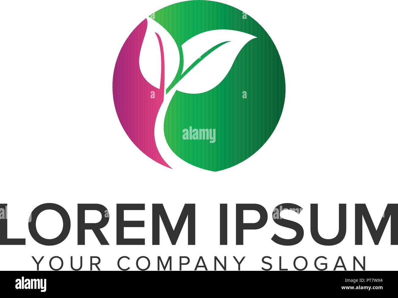 leaf circle Logo design concept template Stock Vector Image & Art - Alamy