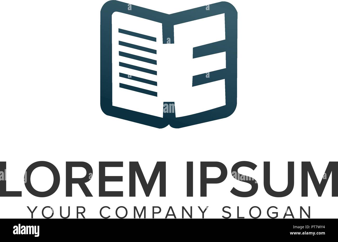 Book with letter E Logo. E-book logo design concept template Stock ...