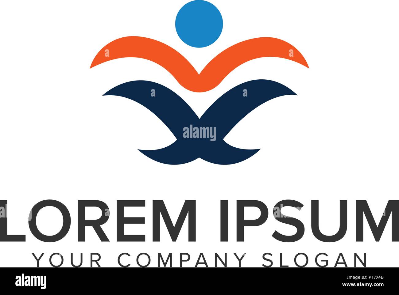 abstract people read book Logo design concept template Stock Vector ...