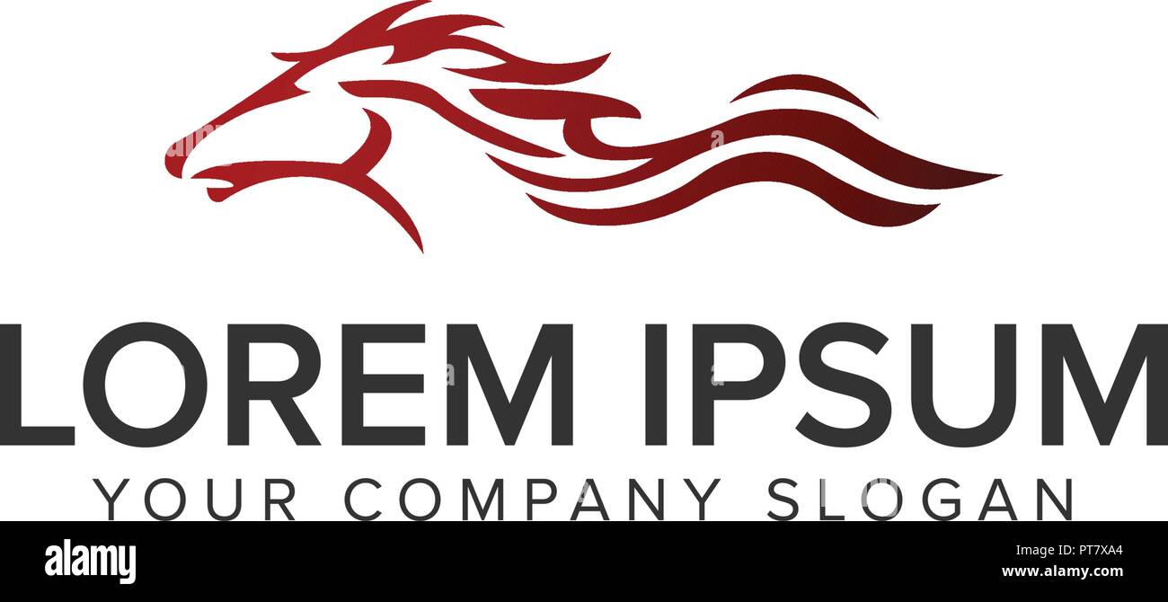 abstract horse Logo design concept template Stock Vector Image & Art ...