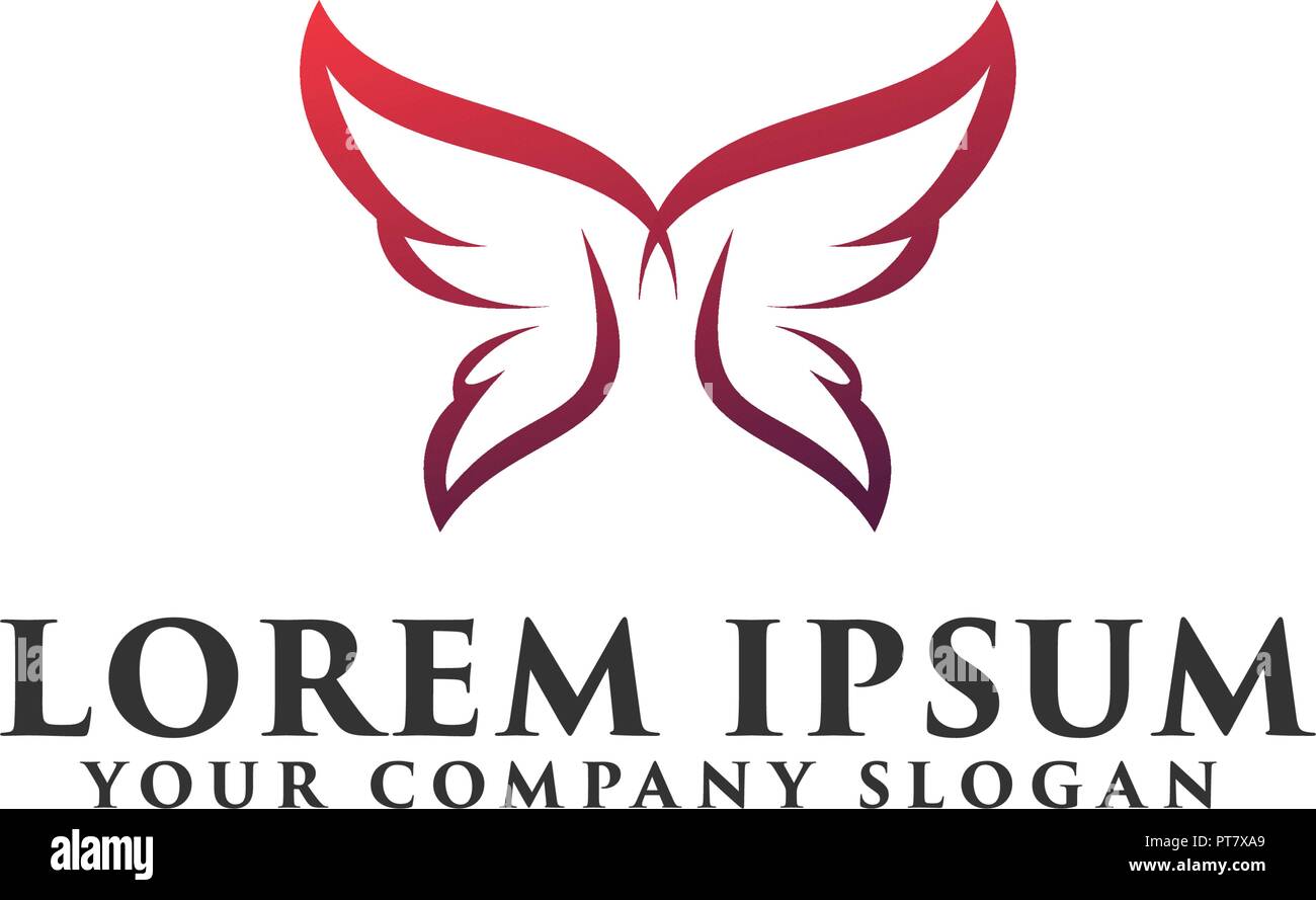butterfly wings Logo design concept template Stock Vector Image & Art ...
