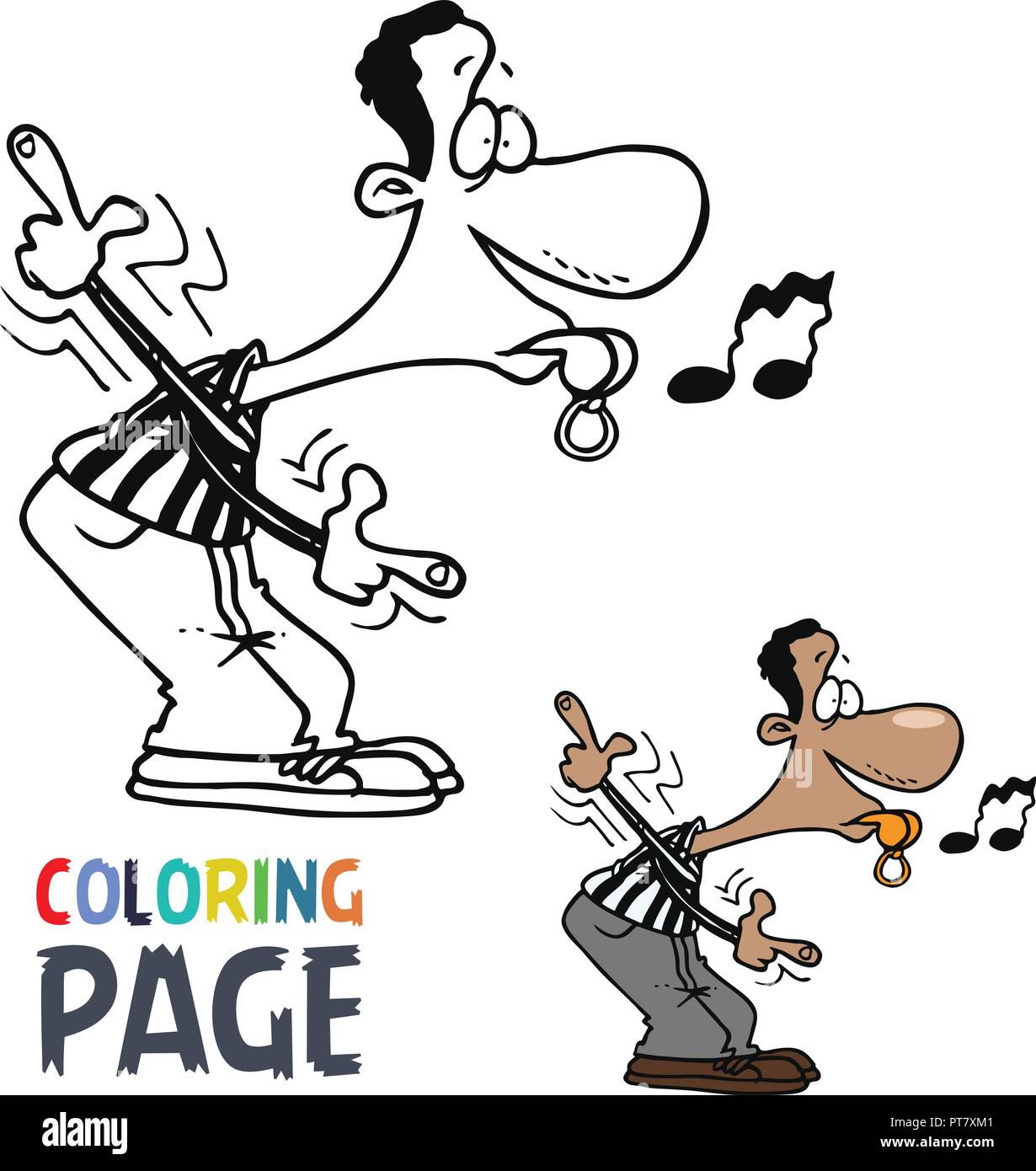 referee cartoon coloring page Stock Vector Image & Art - Alamy