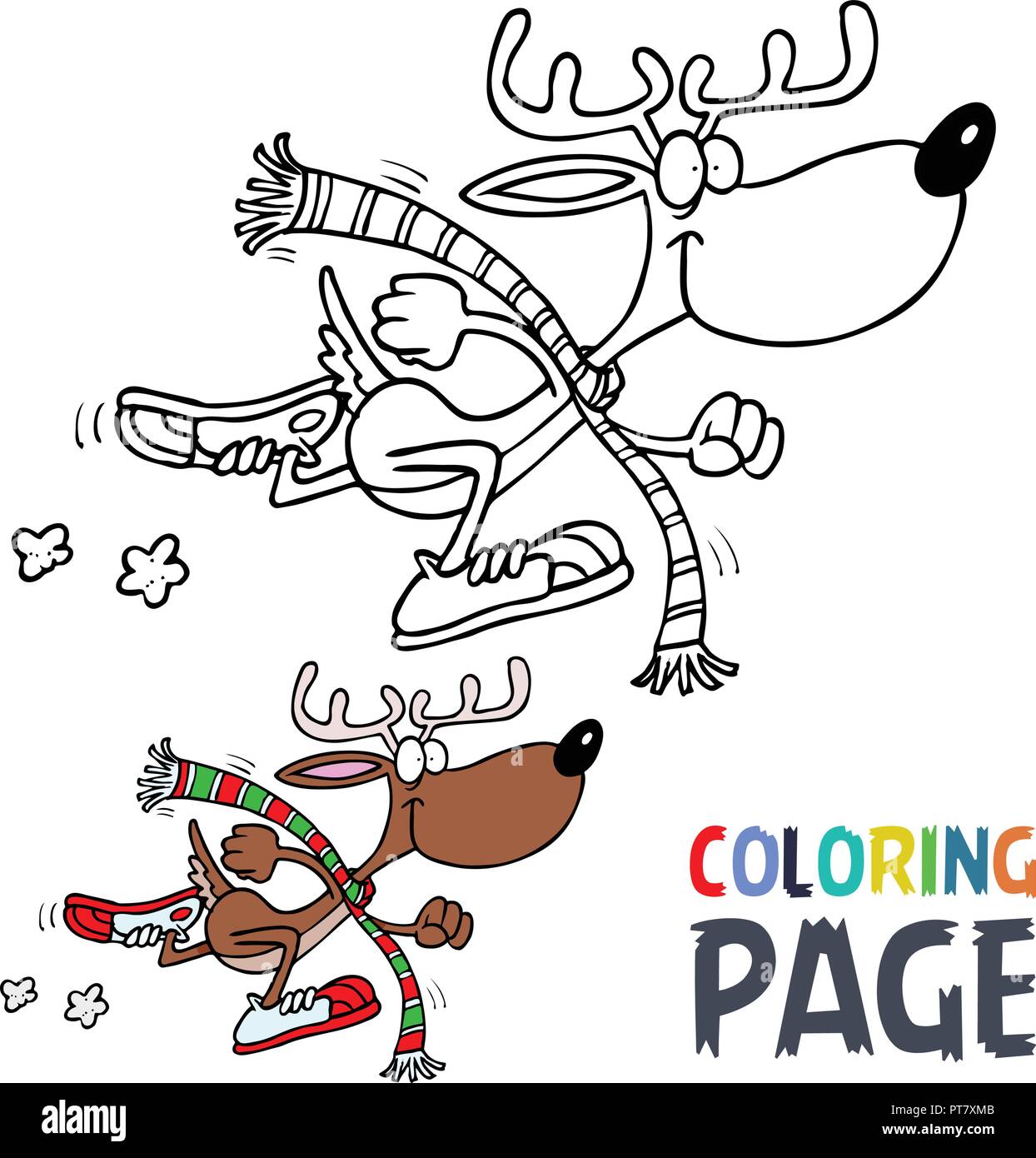 deer cartoon coloring page Stock Vector Image & Art - Alamy
