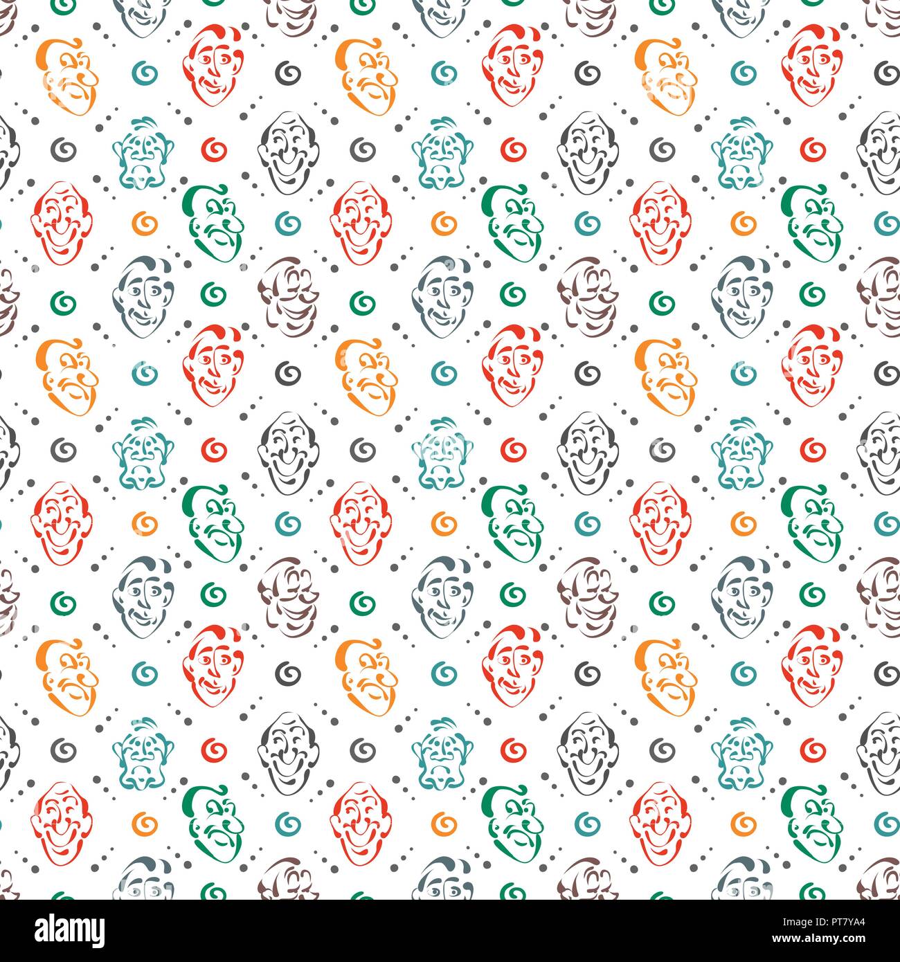 face emotion hand drawn pattern background Stock Vector Image & Art - Alamy