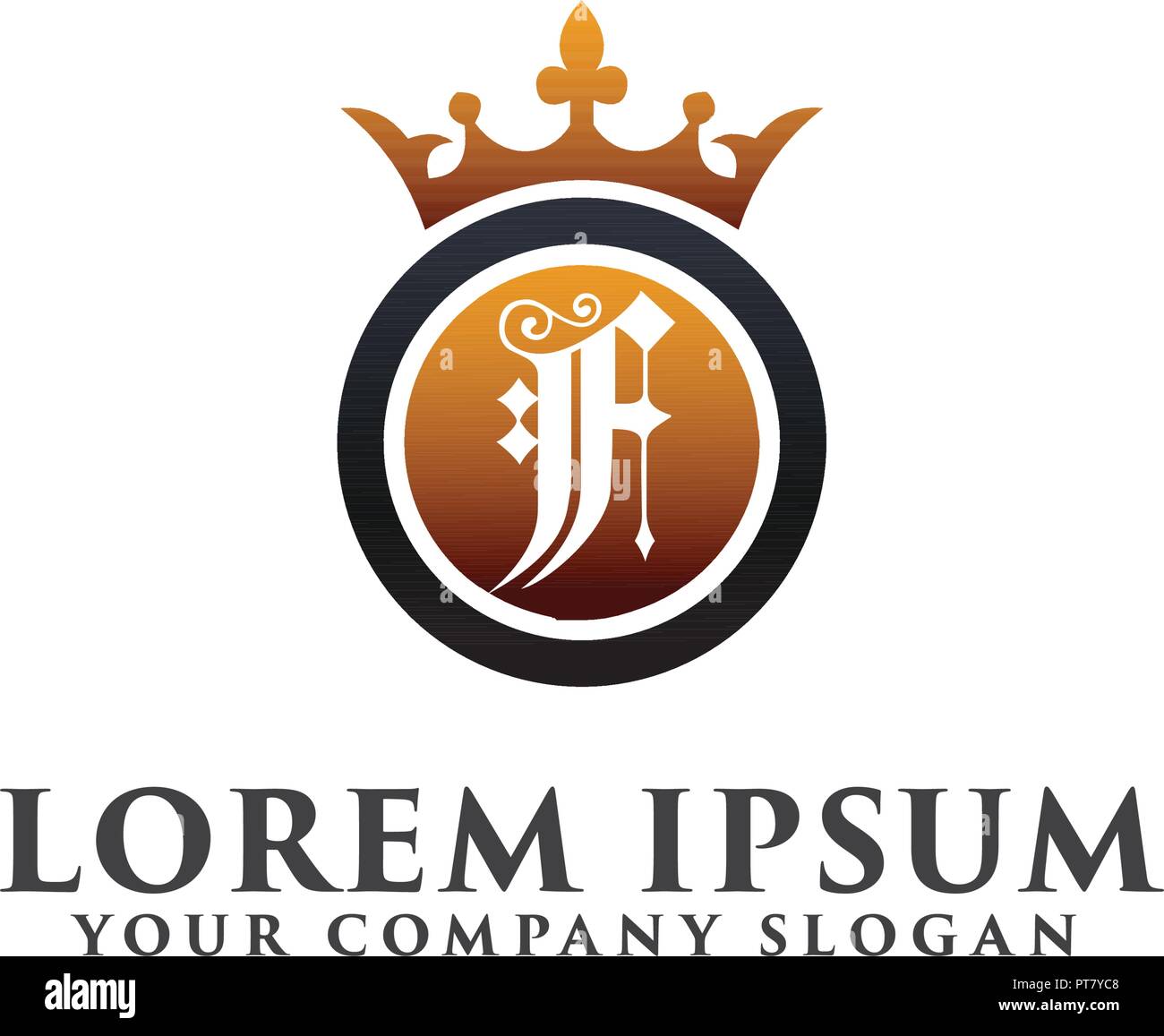 Gold crown logo hi-res stock photography and images - Alamy