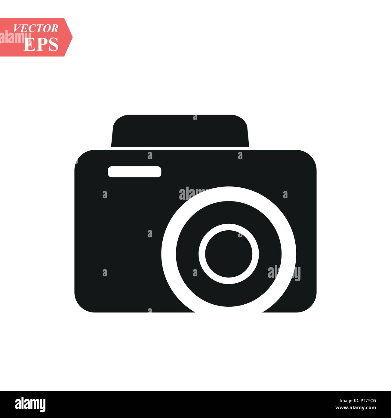 Camera icon, flat photo camera vector isolated. Modern simple snapshot ...