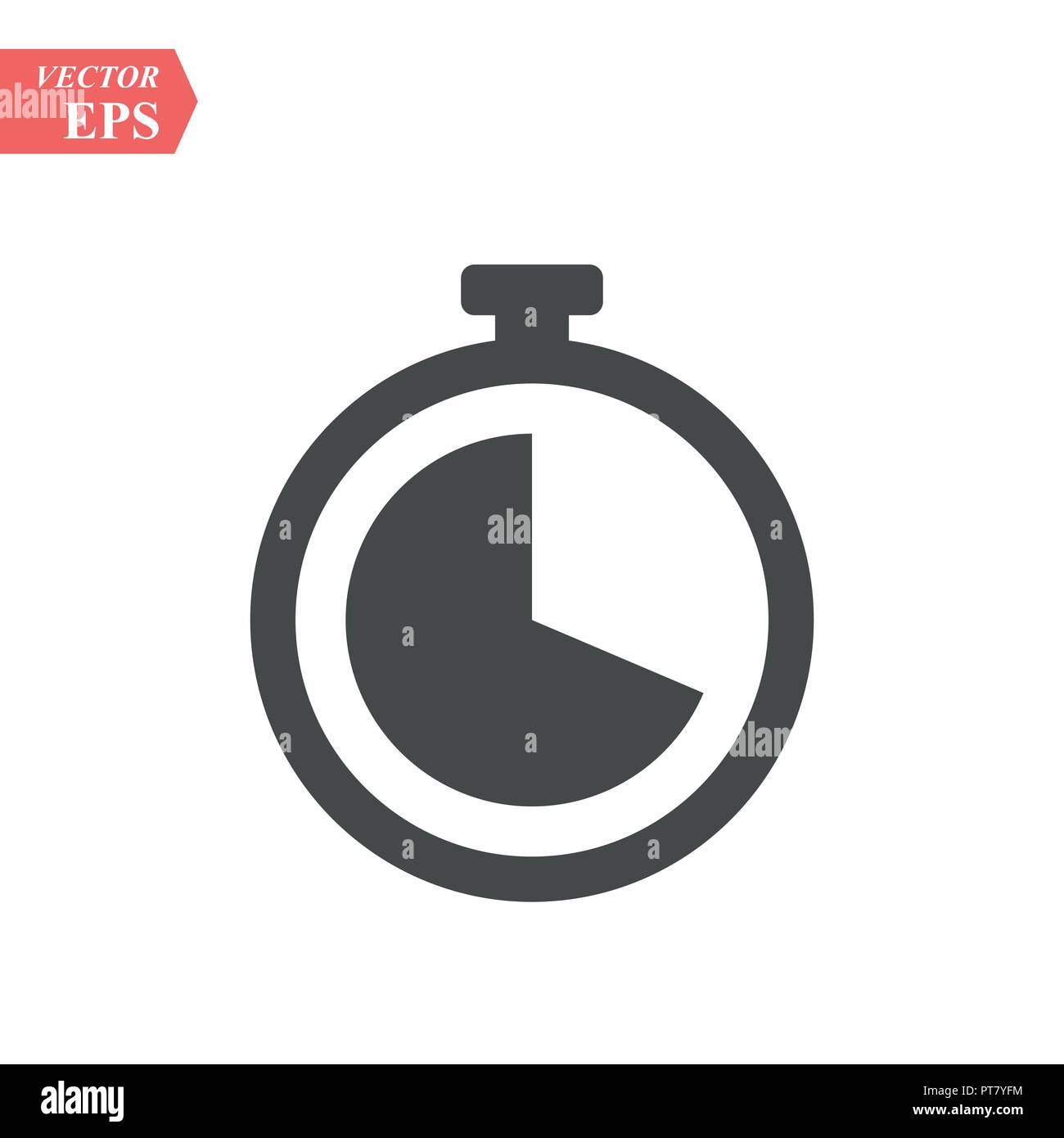 Clock vector icon. Time vector illustration. Trendy Flat style for ...