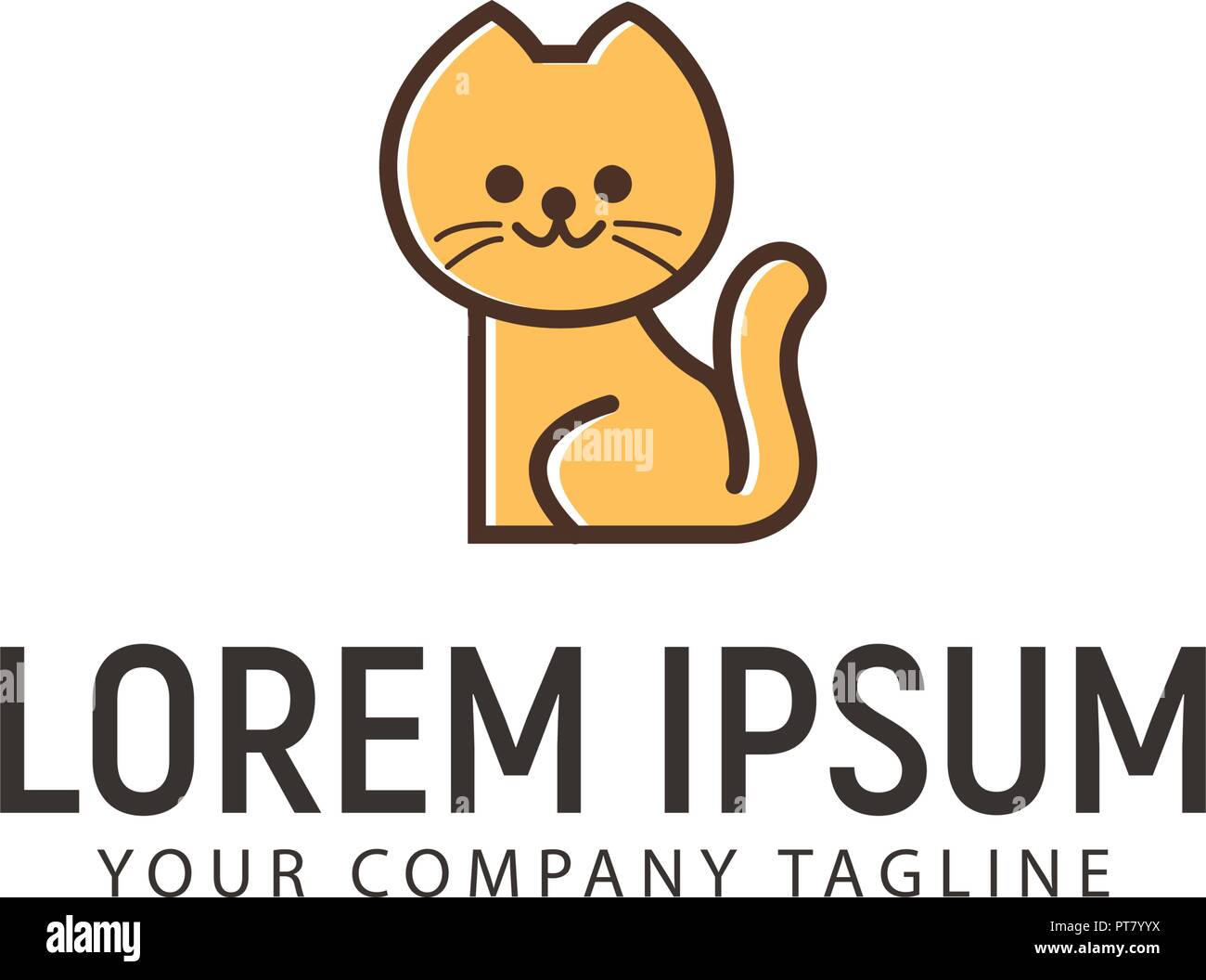 Funny cute cat logo design concept template Stock Vector Image & Art ...