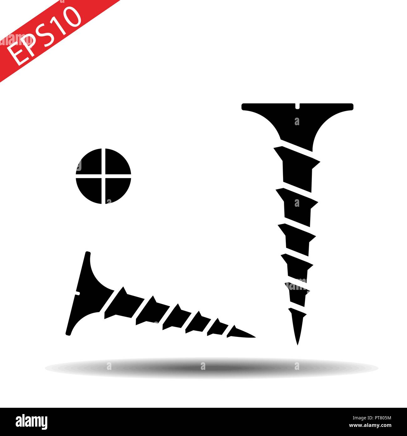 Screw and Screw head. Vector illustration isolated on white background ...