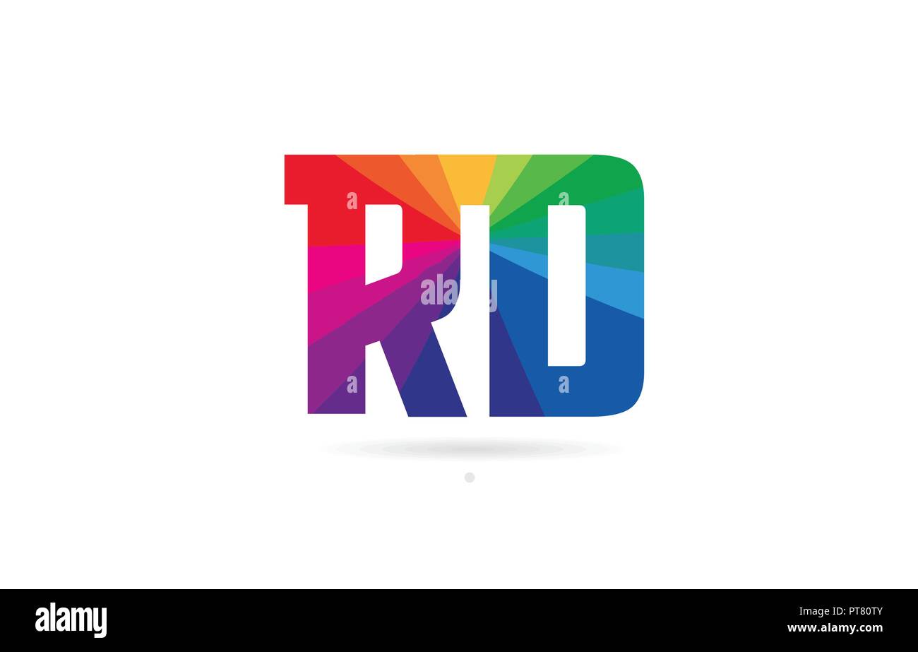alphabet letter rd r d logo combination design with rainbow colors ...