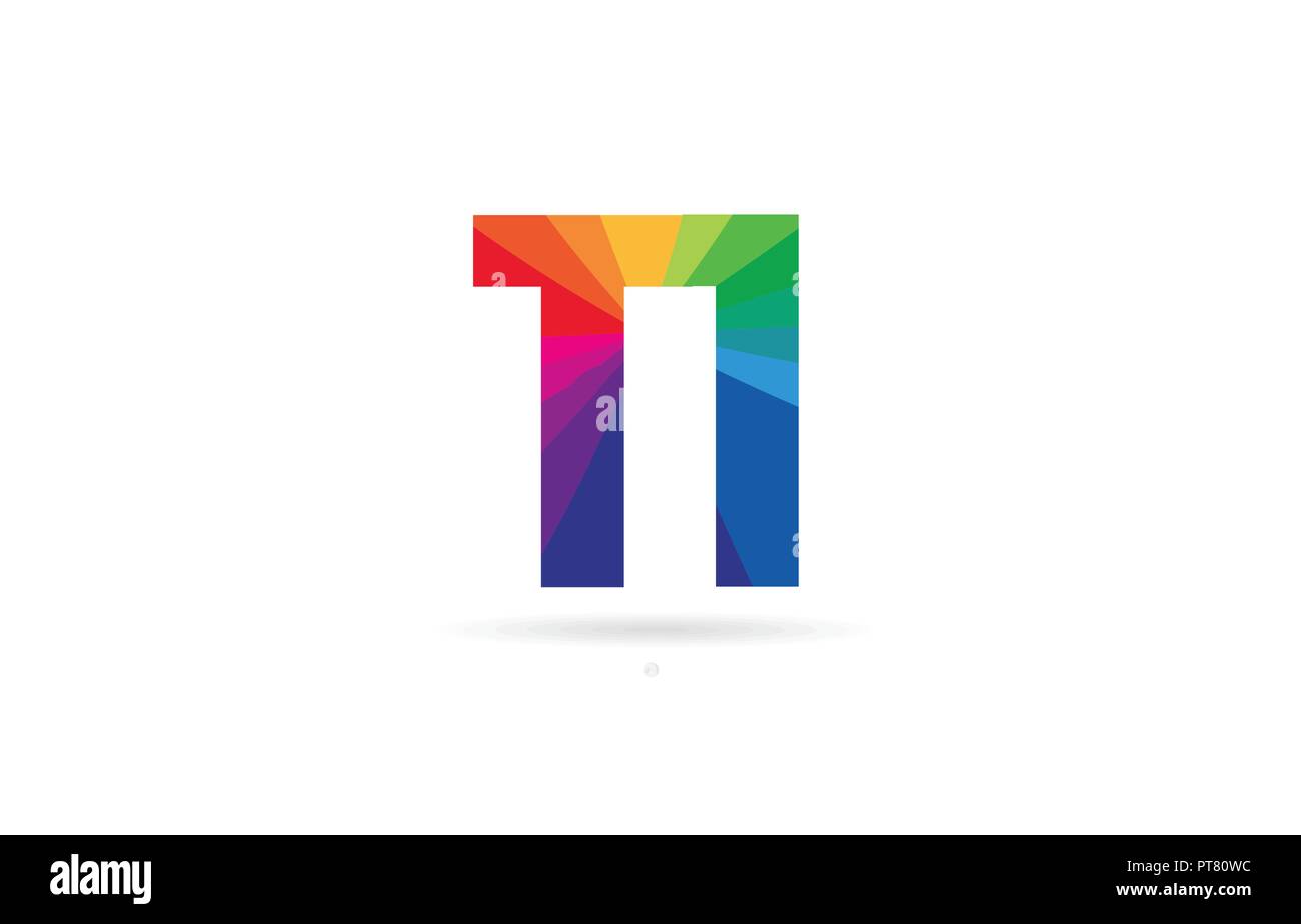 alphabet letter ti t i logo combination design with rainbow colors ...
