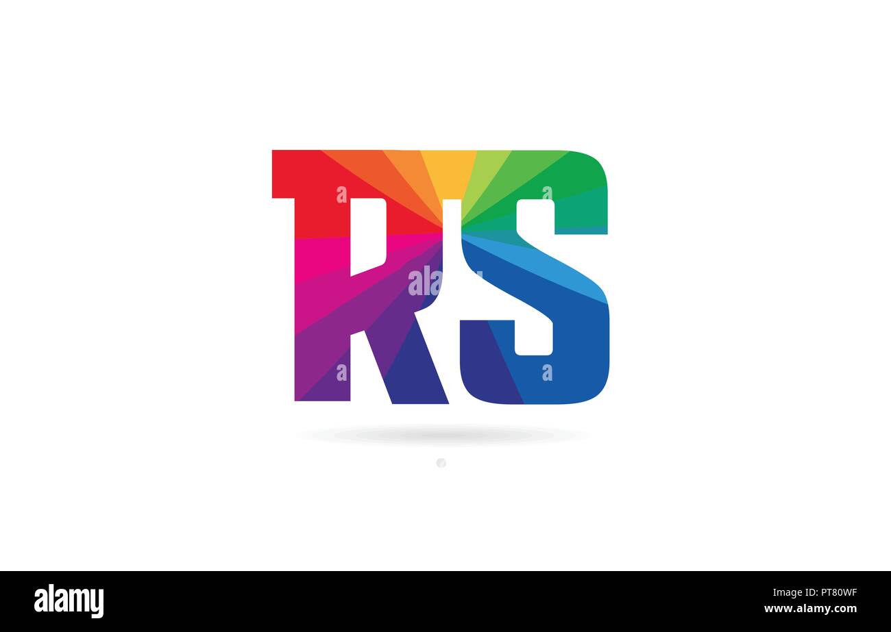 alphabet letter rs r s logo combination design with rainbow colors ...