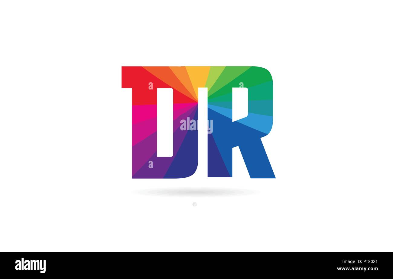 alphabet letter dr d r logo combination design with rainbow colors ...