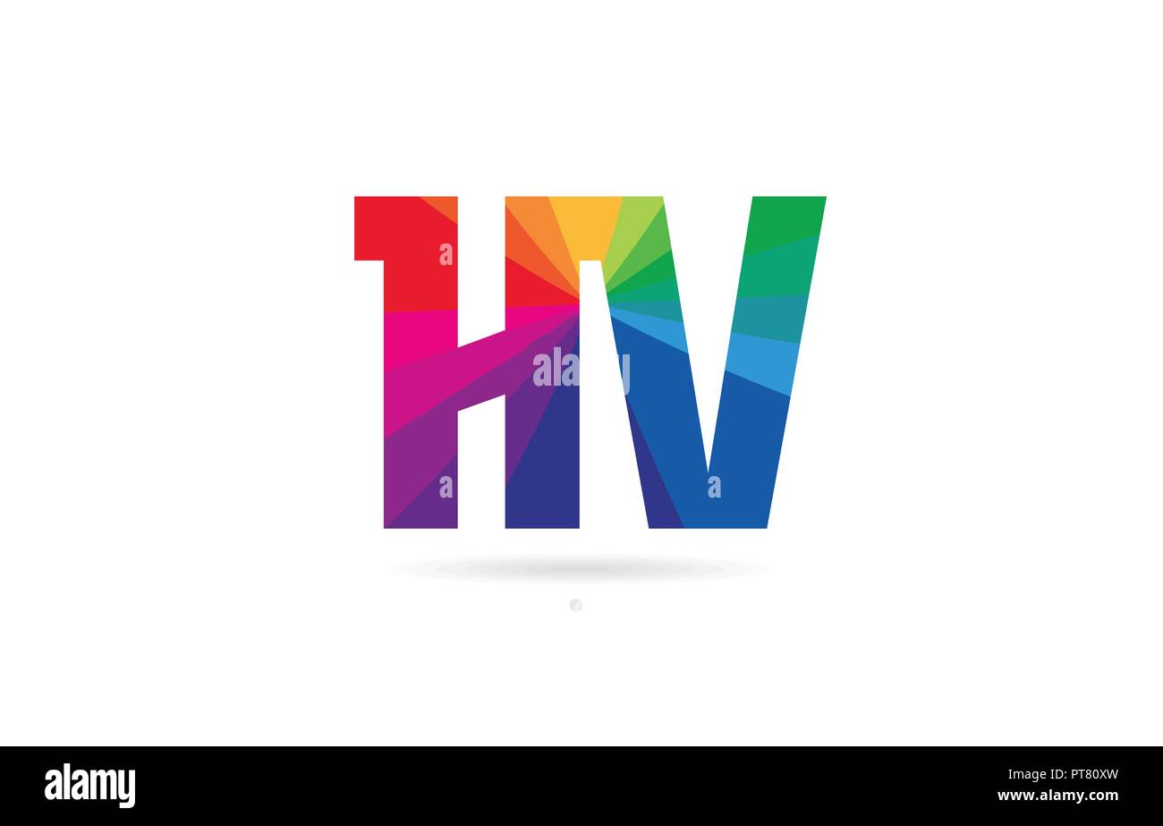 Alphabet Letter Hv H V Logo Combination Design With Rainbow Colors Alphabet Letter Hv H V Logo Combination Design With Rainbow Colors
