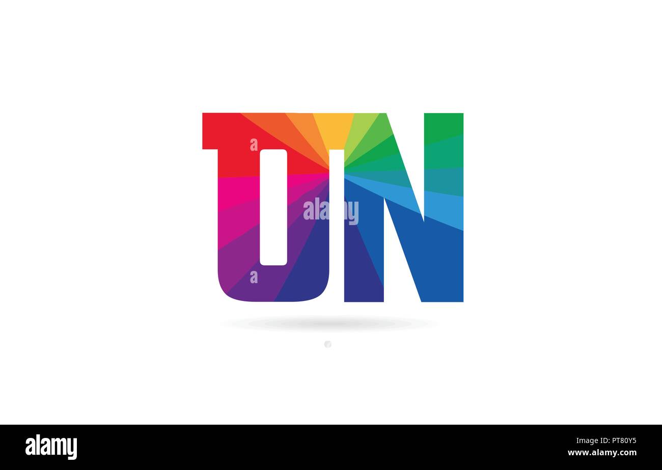 alphabet letter on o n logo combination design with rainbow colors ...