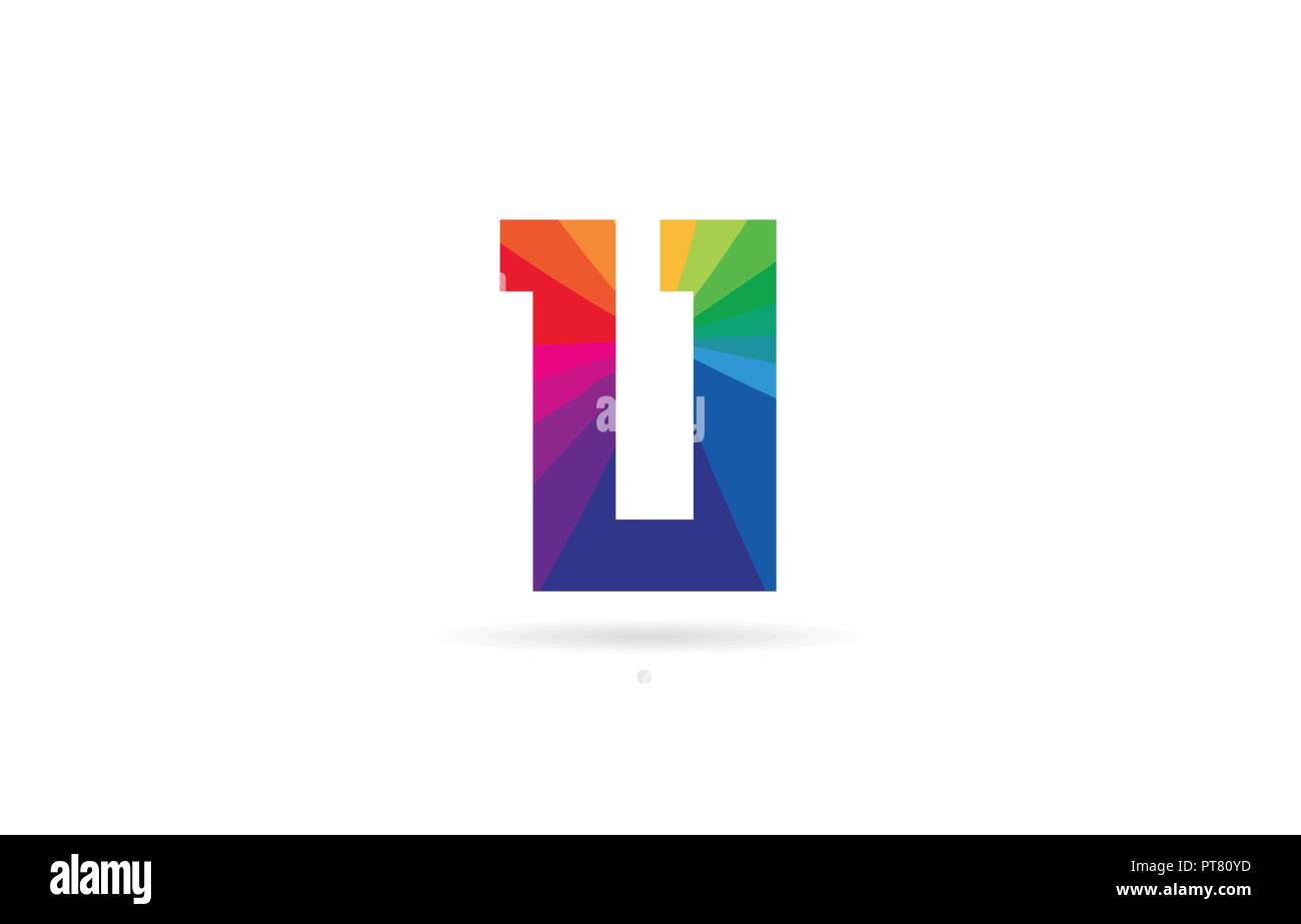 alphabet letter u logo design with rainbow colors suitable for a ...