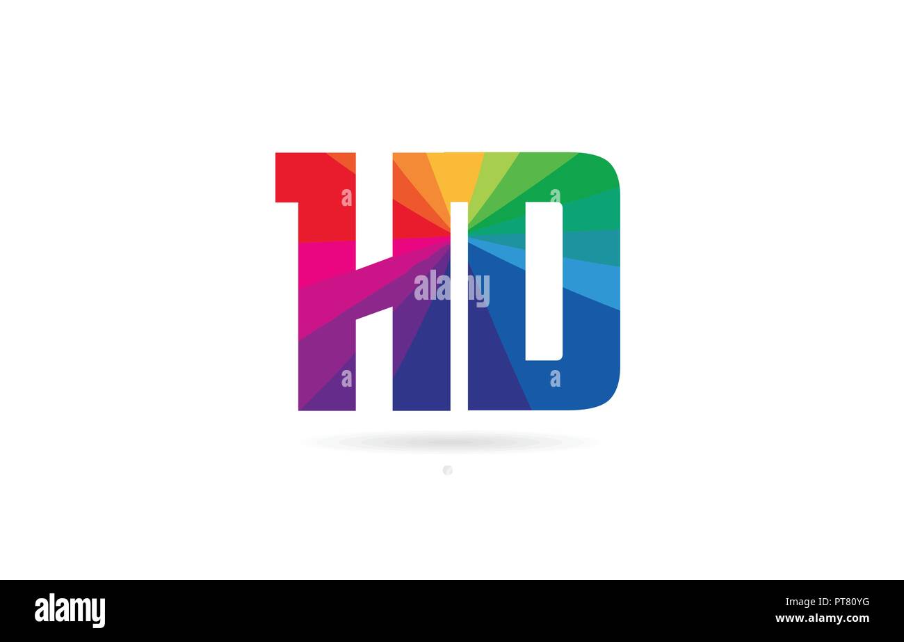 alphabet letter hd h d logo combination design with rainbow colors ...
