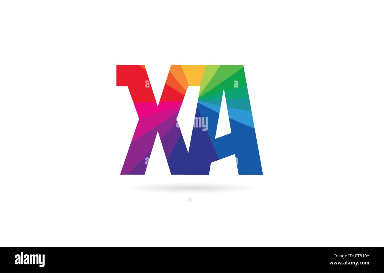 alphabet letter xa x a logo combination design with rainbow colors ...