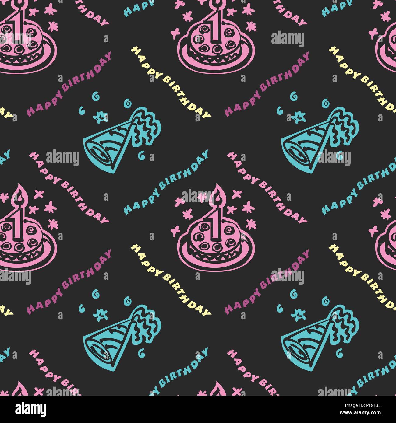 Happy birthday pattern Background Stock Vector Image & Art - Alamy