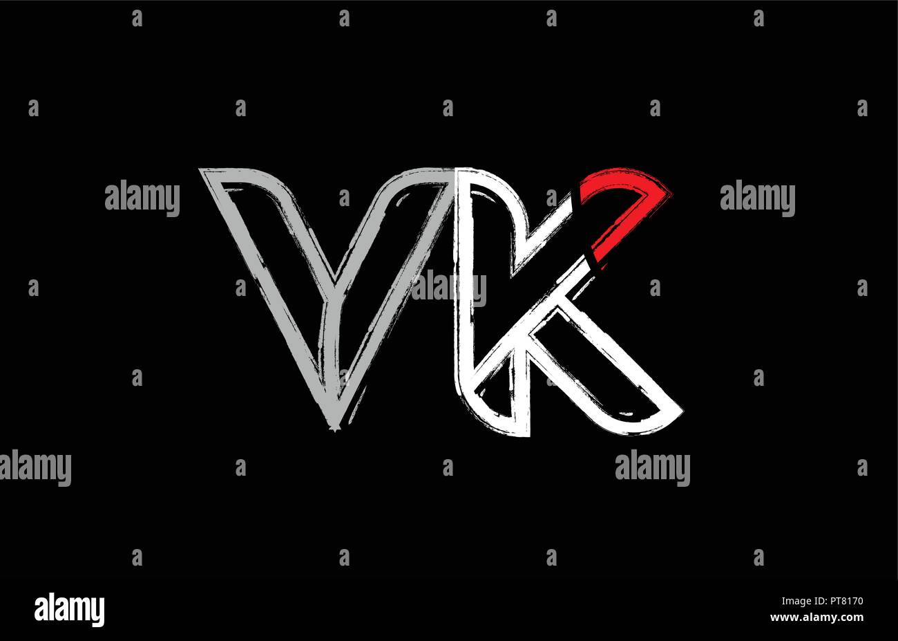 Vk logo design Stock Vector Images - Alamy