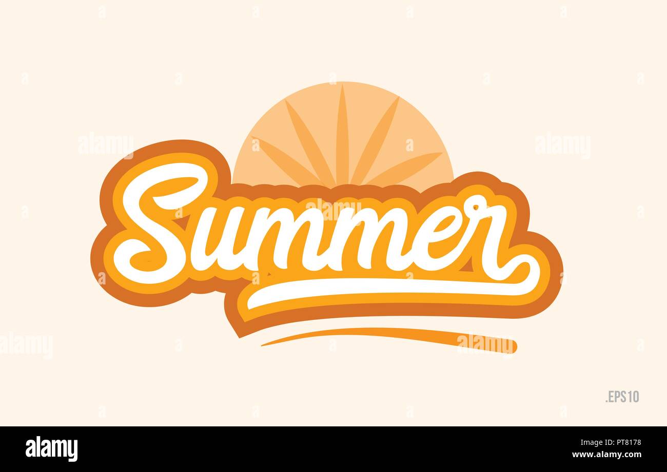summer word with orange color suitable for card icon or typography logo ...