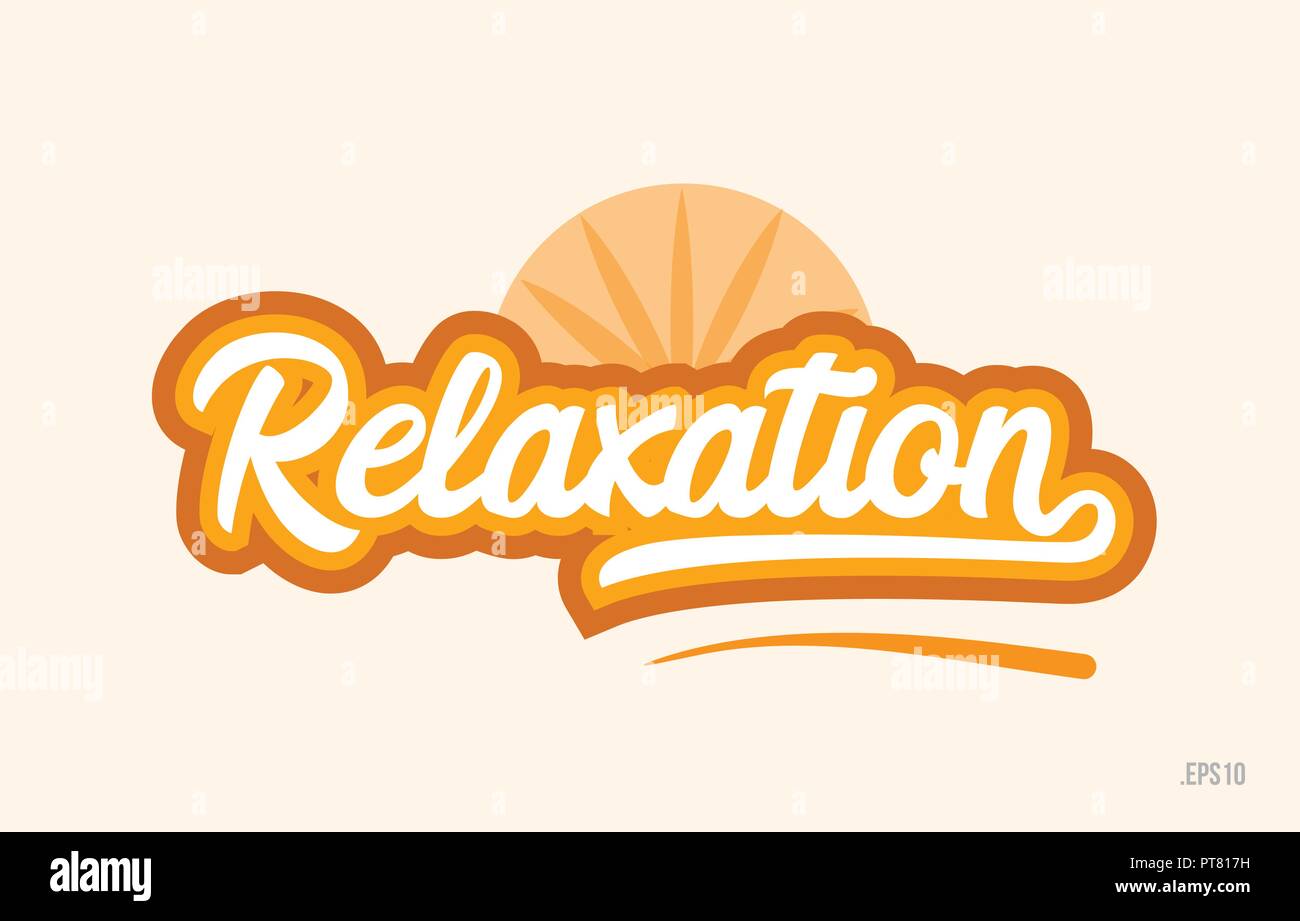 relaxation word with orange color suitable for card icon or typography ...