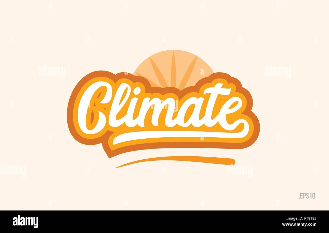 climate word with orange color suitable for card icon or typography ...