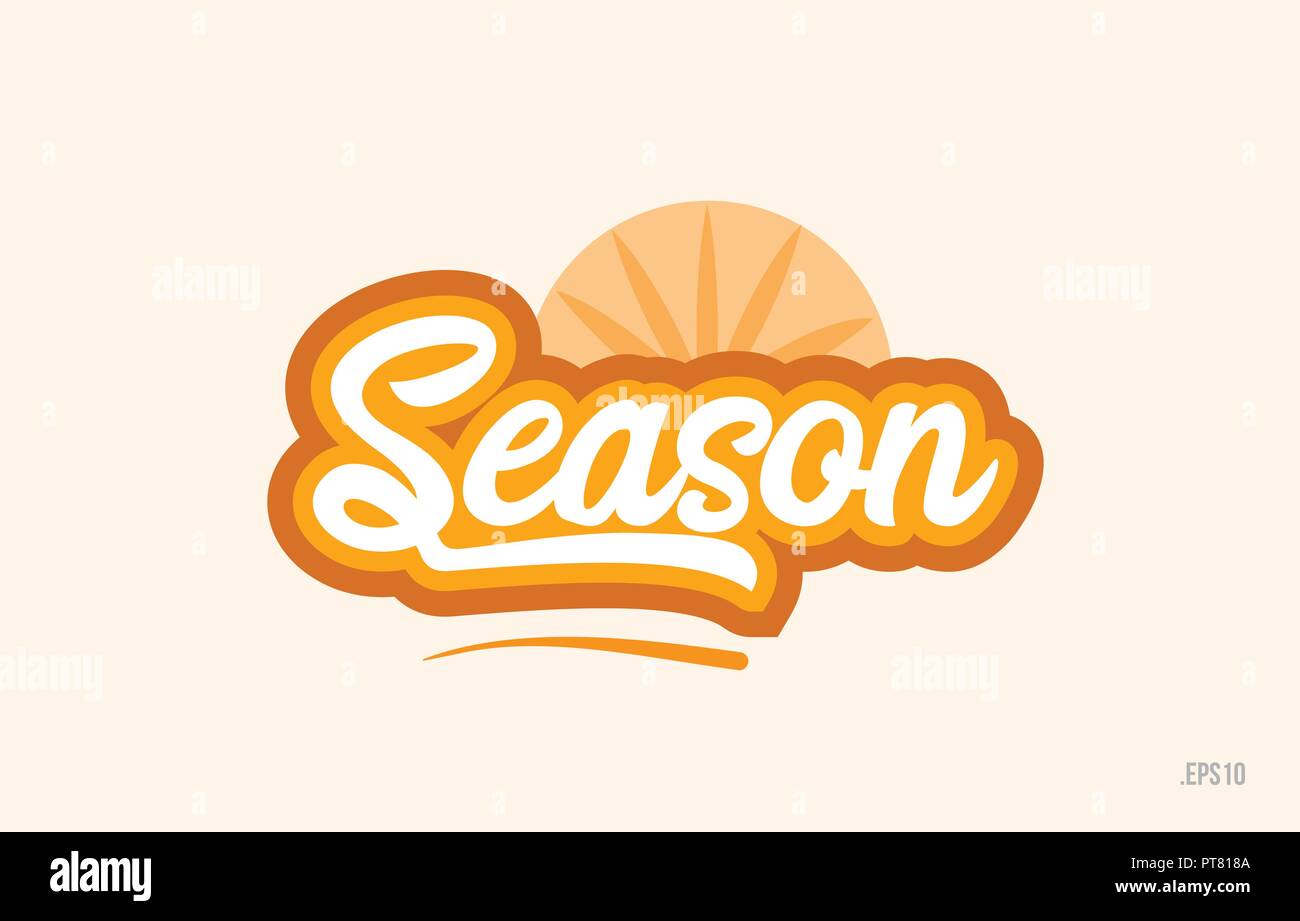 season word with orange color suitable for card icon or typography logo ...