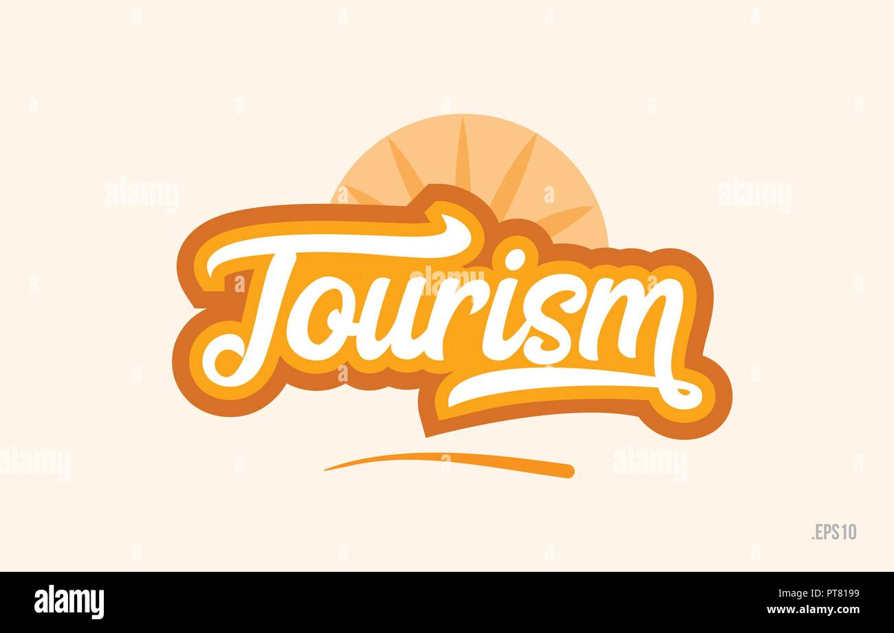 tourism word with orange color suitable for card icon or typography ...