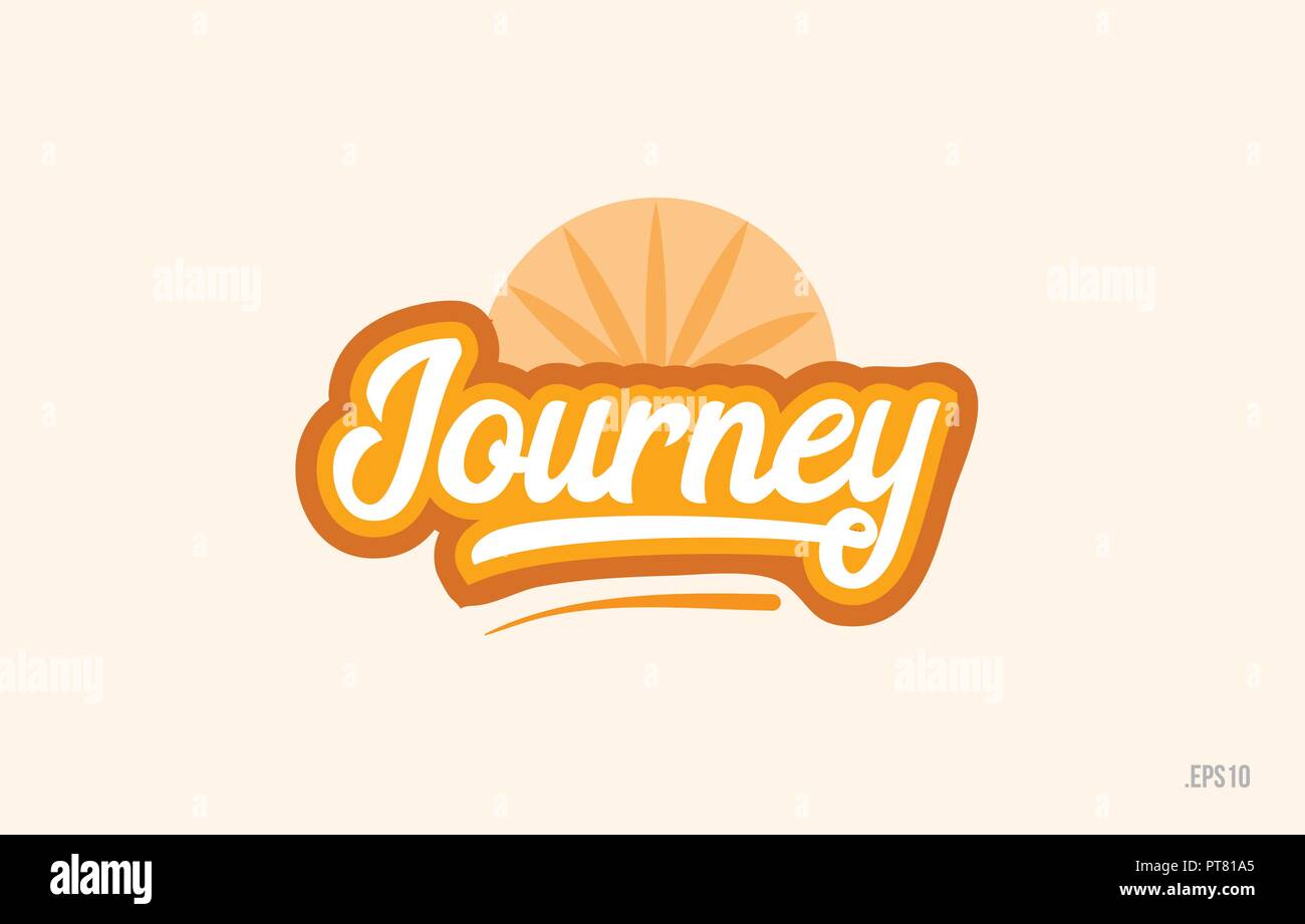 journey word with orange color suitable for card icon or typography ...