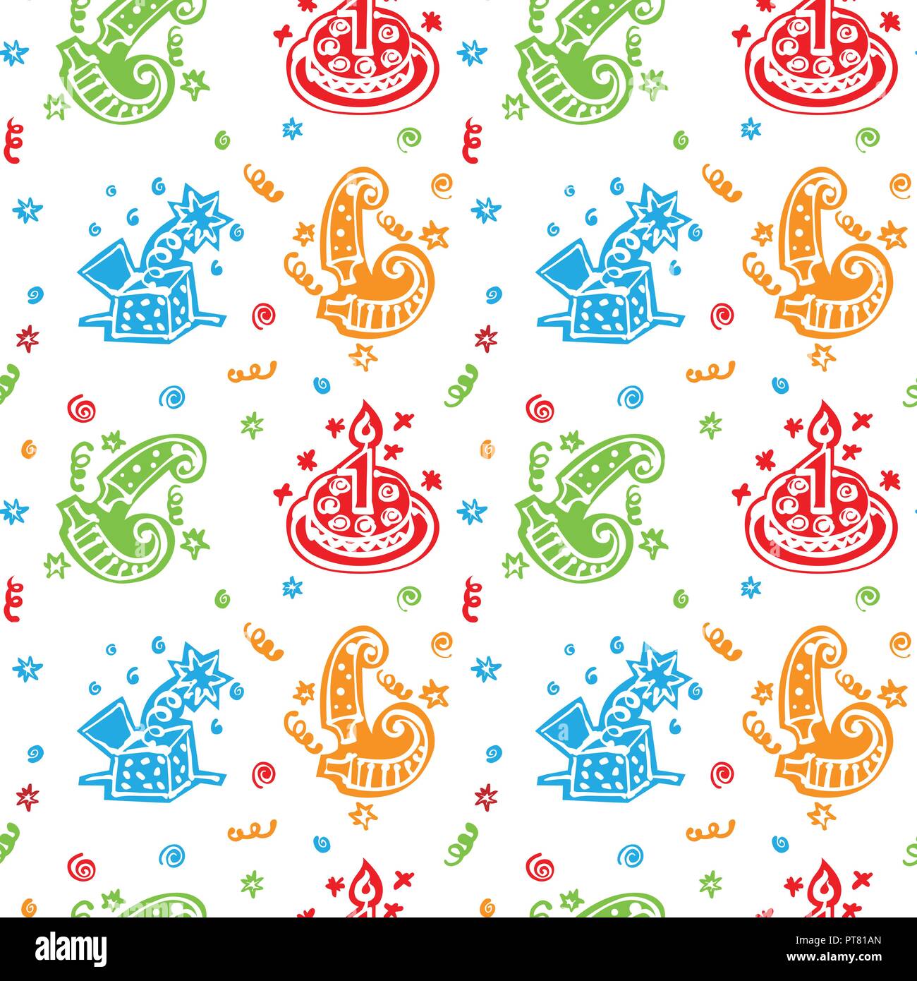 colorful Happy birthday pattern Background Stock Vector Image & Art - Alamy