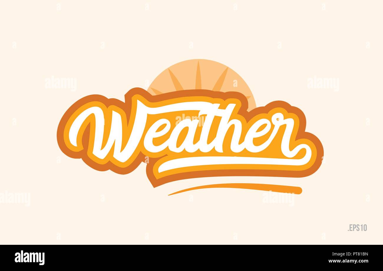weather word with orange color suitable for card icon or typography ...