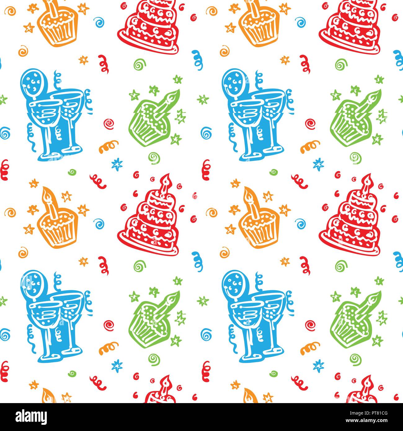 colorful Happy birthday pattern Background Stock Vector Image & Art - Alamy