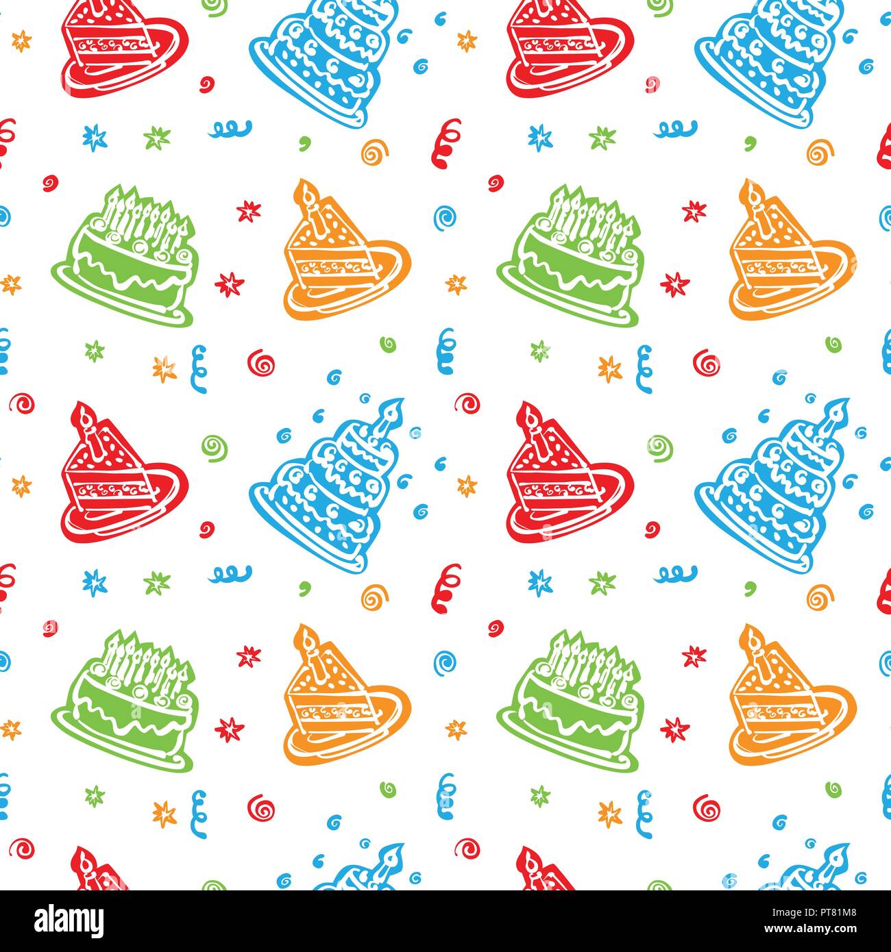 colorful Happy birthday pattern Background Stock Vector Image & Art - Alamy