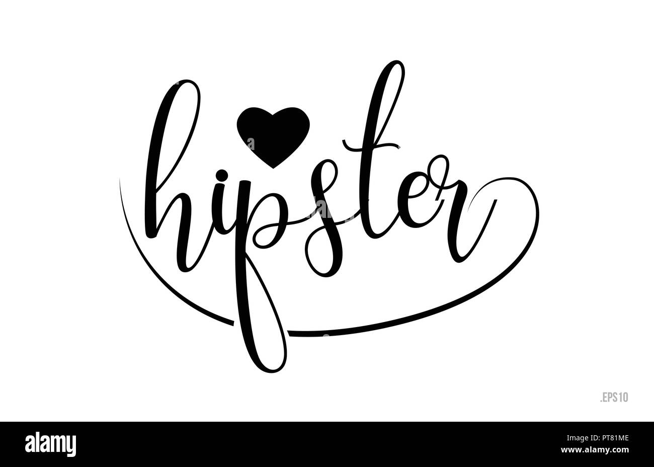 hipster word text with black and white love heart suitable for card ...