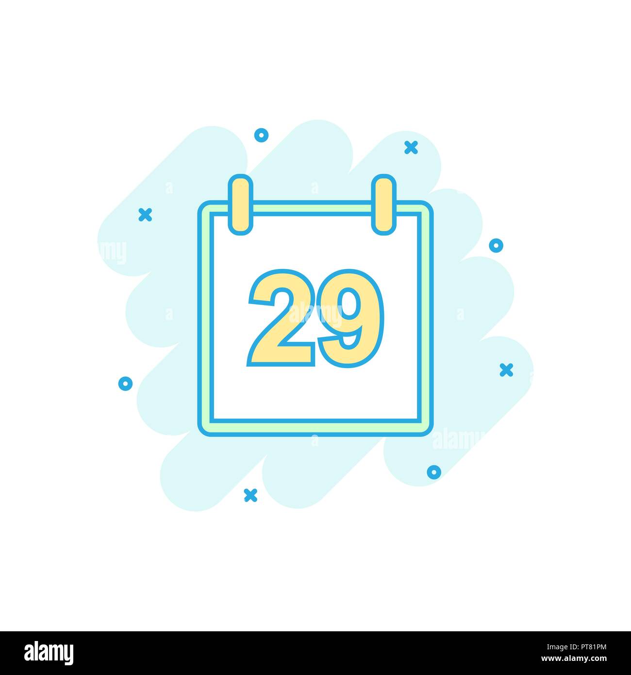 Cartoon colored calendar icon in comic style. Calendar illustration ...