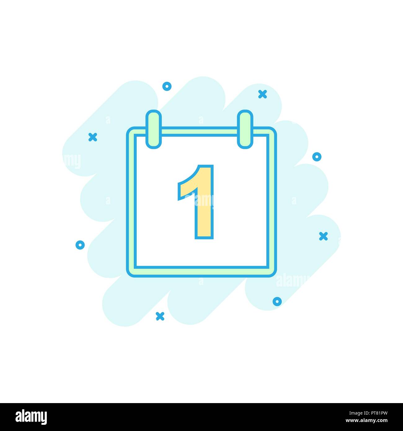 Cartoon colored calendar icon in comic style. Calendar illustration ...